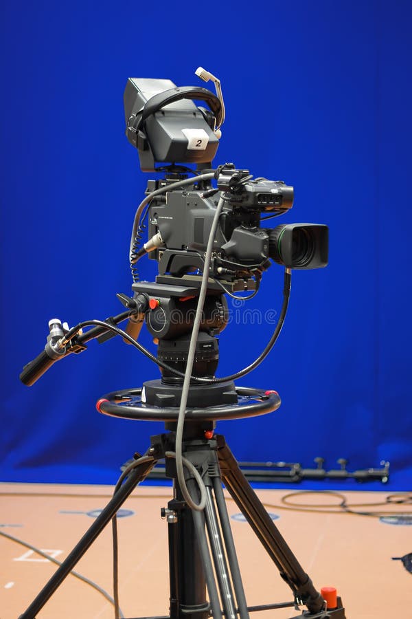 Broadcasting TV Camera stock image. Image of studio, tripod - 5208147