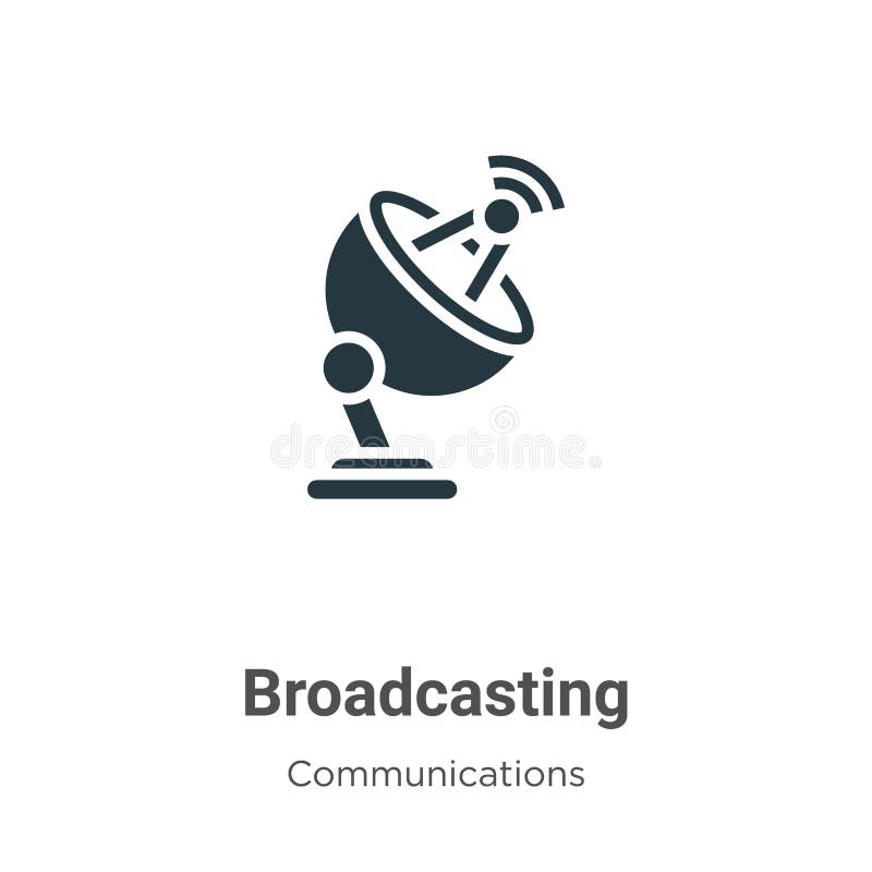 Broadcasting Vector Icon on White Background. Flat Vector Broadcasting ...