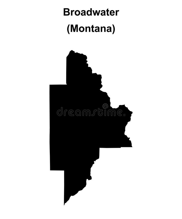 Broadwater outline map stock illustration. Illustration of montana ...