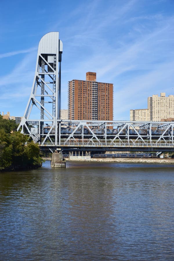 The Broadway Bridge in New York Stock Image - Image of food, river ...