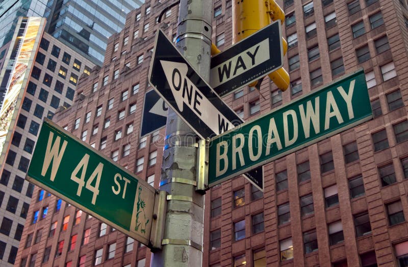 Broadway, New York City Street Sign Editorial Stock Image - Image of ...