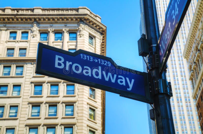 Broadway sign stock image. Image of manhattan, sign, united - 33013085