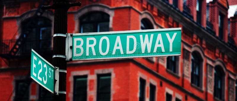 Broadway street sign stock image. Image of awards, stage - 22907223
