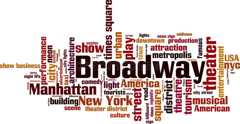 Broadway word cloud stock vector. Illustration of performance - 156821813