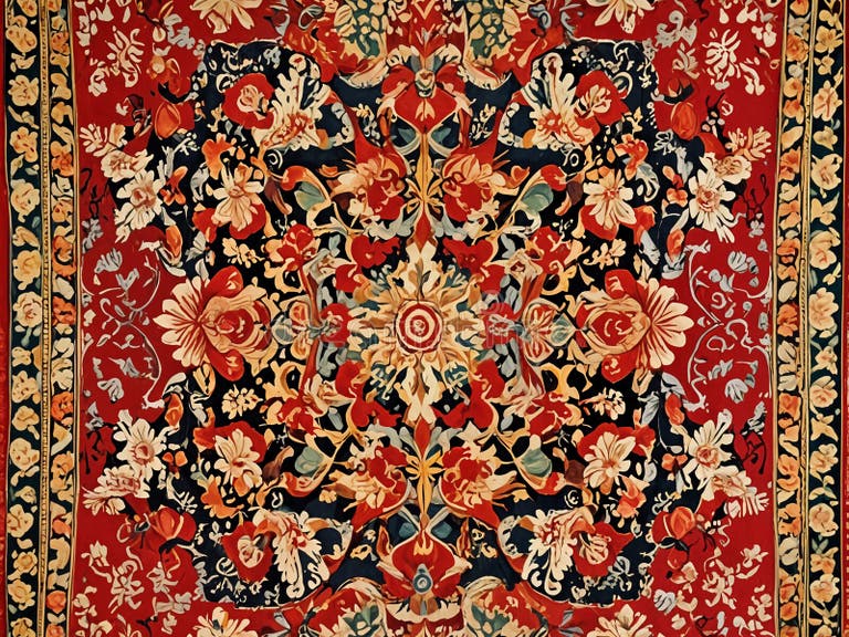 Brocade Traditional Tapestry - Generated by Ai Stock Illustration ...