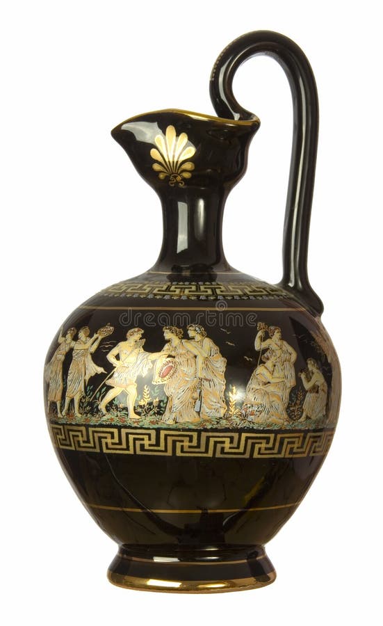 Brocca in stile greco fotografia stock. Immagine di isolato - 991478