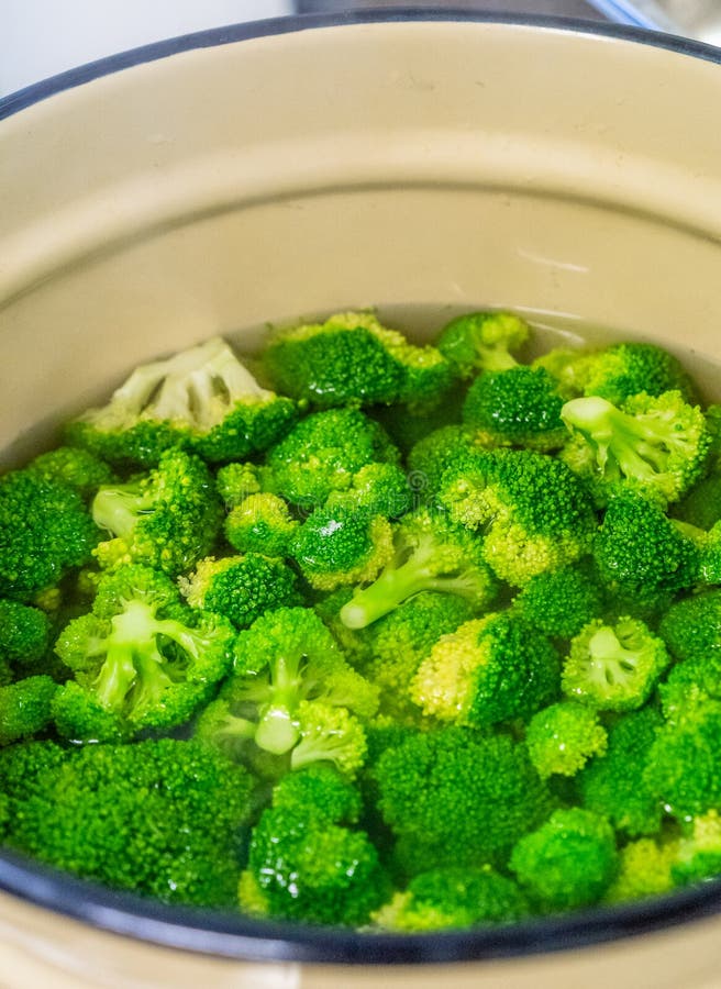 Broccoli Being Boiled in Steel Pot for Wedding Meal Stock Photo - Image ...