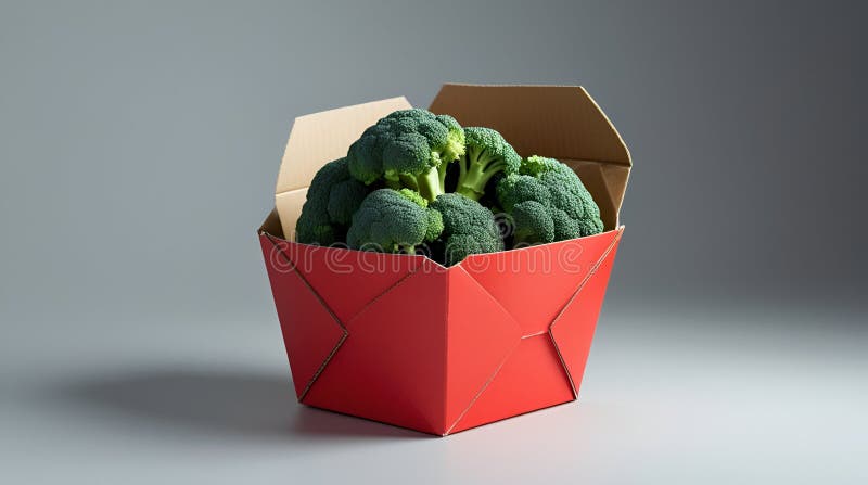 Broccoli and in a box stock photo. Image of food, white - 376757996