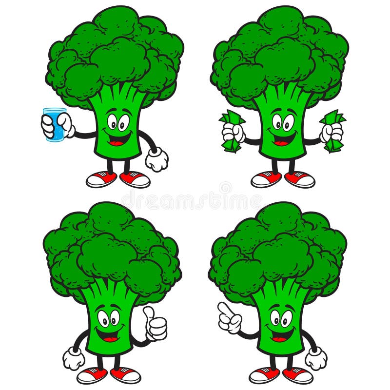 Broccoli Character Set 02 stock vector. Illustration of thumbsup ...