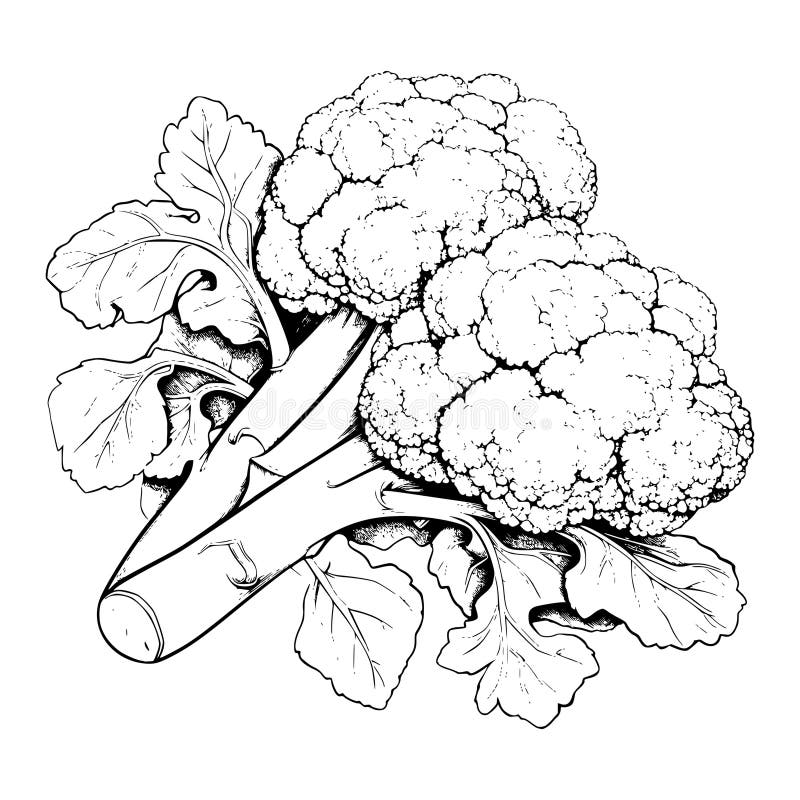 Broccoli Coloring Page for Kids Stock Vector - Illustration of ...