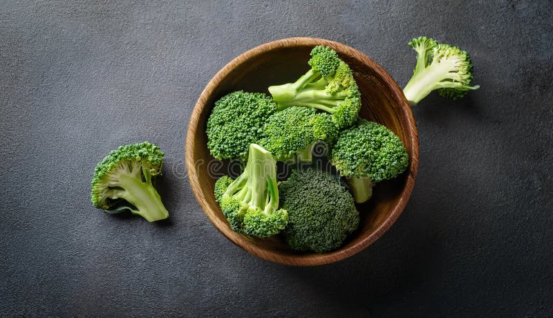 Broccoli on Dark Gray Concrete Background Stock Illustration ...