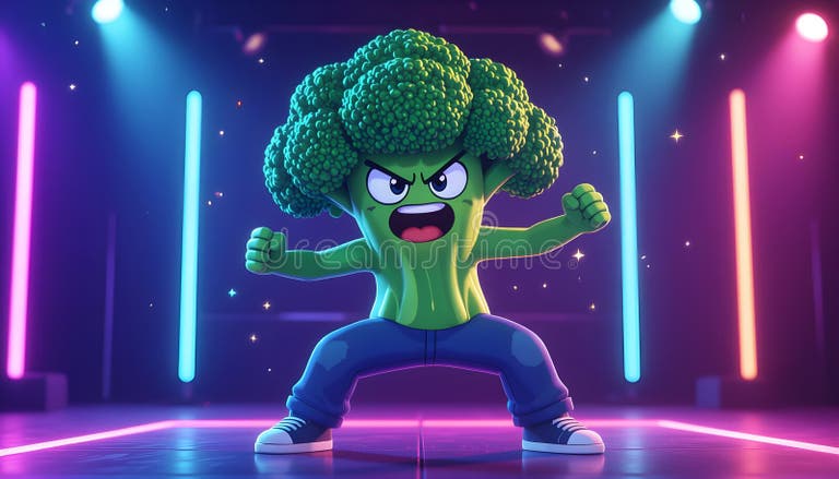 Broccoli doing dance stock illustration. Illustration of broccoli ...