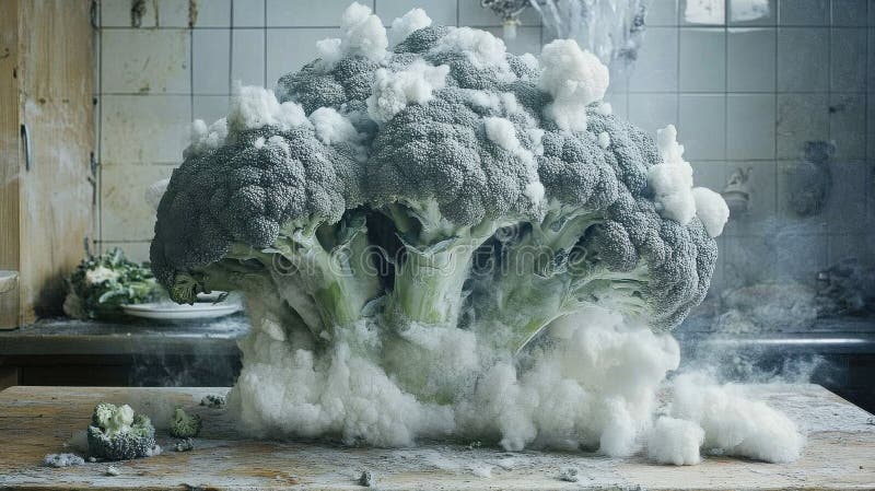 Broccoli Explosion a Dramatic Close Up of a Green Vegetable Exploding ...