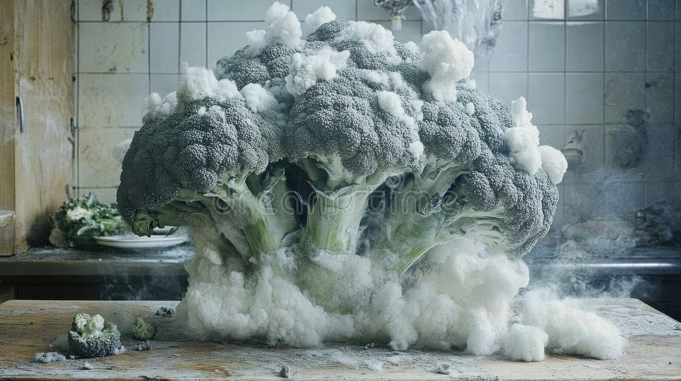 Broccoli Explosion a Dramatic Close Up of a Green Vegetable Exploding ...