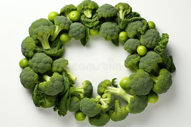 Broccoli Frame Isolated on the White Surface. Fresh Ve Stock ...