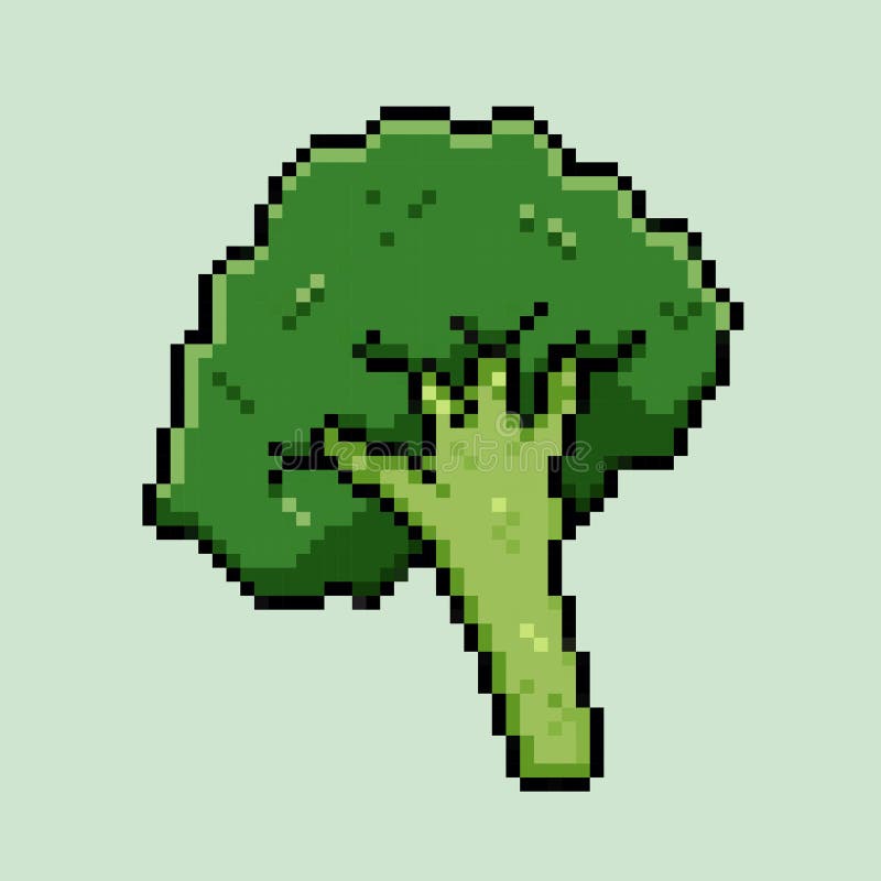 Broccoli Pixel Art Vector Drawing Stock Vector - Illustration of ...