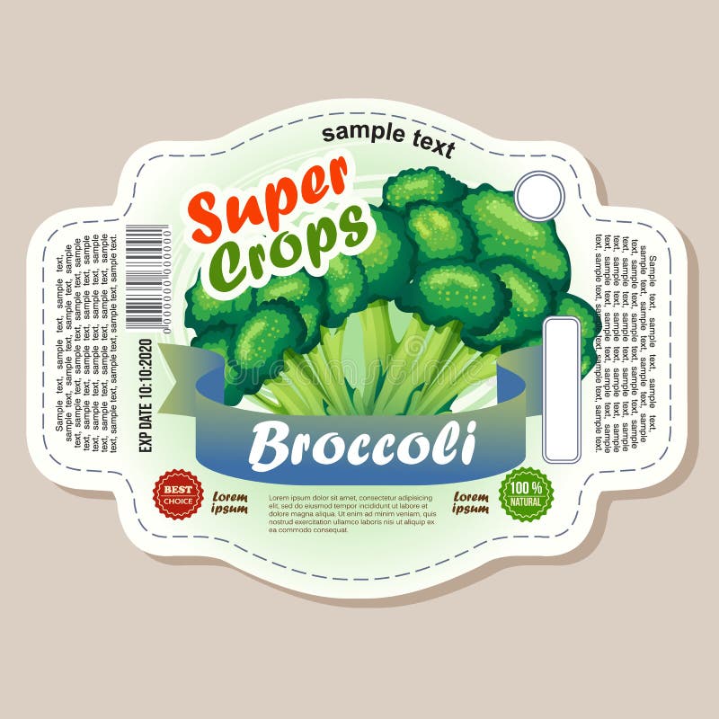 Broccoli label sticker stock vector. Illustration of salad - 119964358
