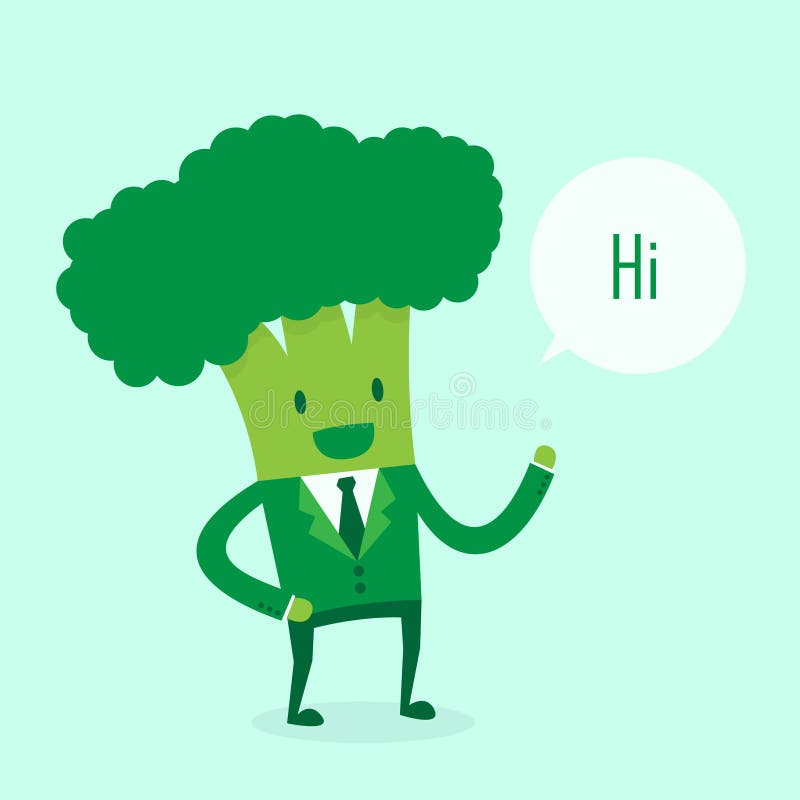 Broccoli man stock vector. Illustration of organic, executive - 69137868