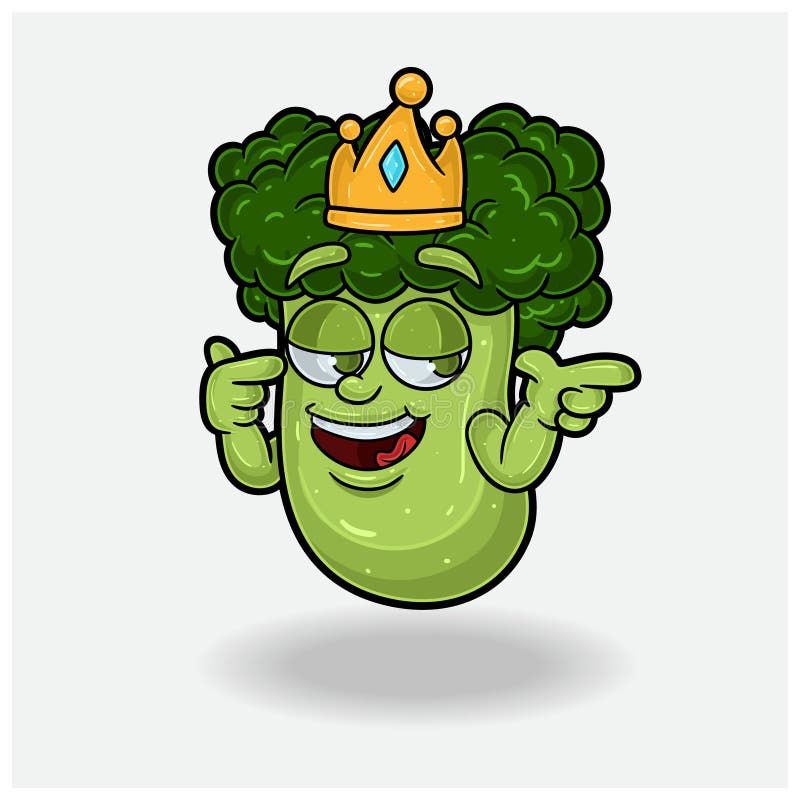 Broccoli Mascot Character Cartoon with Smug Expression Stock Vector ...