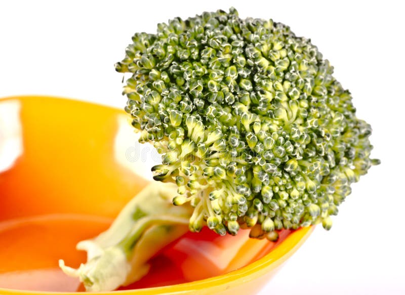 Broccoli in an Orange Saucer Stock Photo - Image of health, beautiful ...