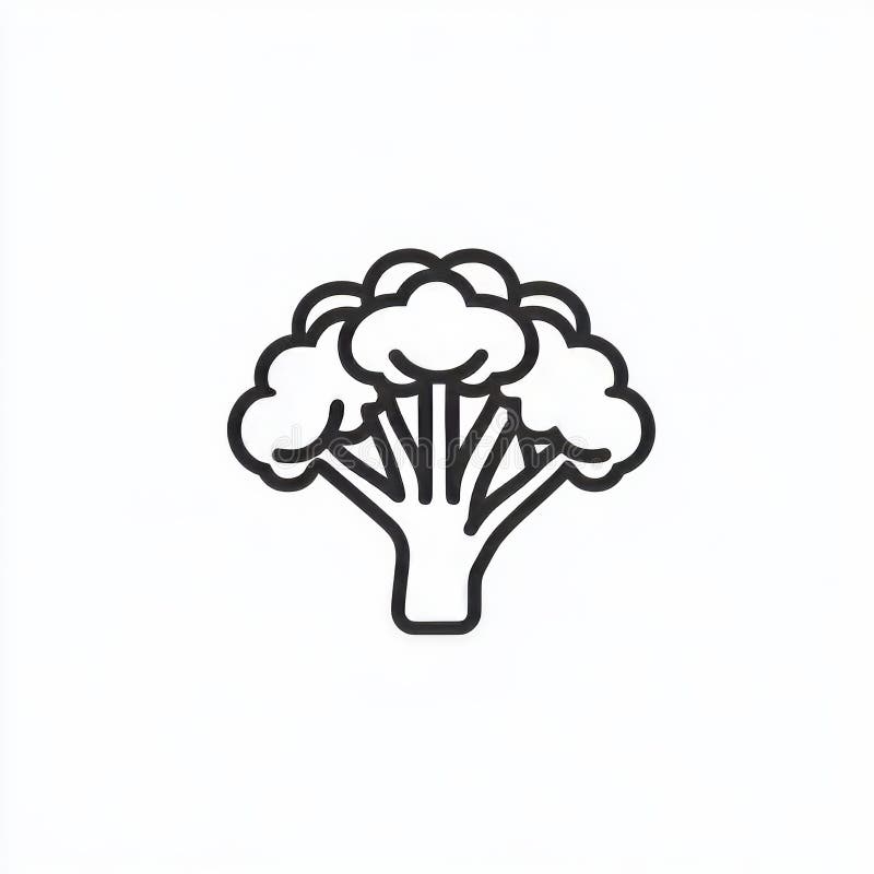 A Broccoli Outline Icon Intended for Graphic Design, Apps, and Websites ...