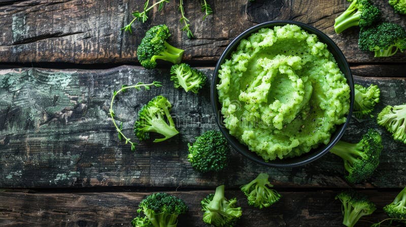 Broccoli Puree Top View. Selective Focus Stock Image - Image of baby ...