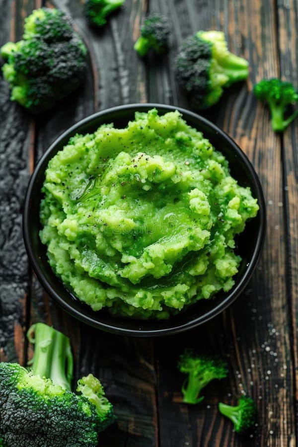 Broccoli Puree Top View. Selective Focus Stock Image - Image of eating ...