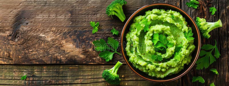 Broccoli Puree Top View. Selective Focus Stock Photo - Image of lunch ...