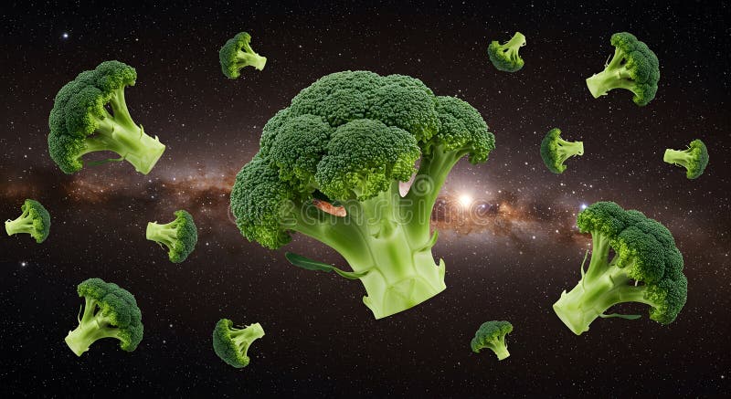 Broccoli in Space: a Cosmic Culinary Adventure among the Stars Stock ...