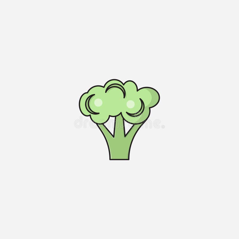 Broccoli Vector Icon Sign Symbol Stock Vector - Illustration of health ...