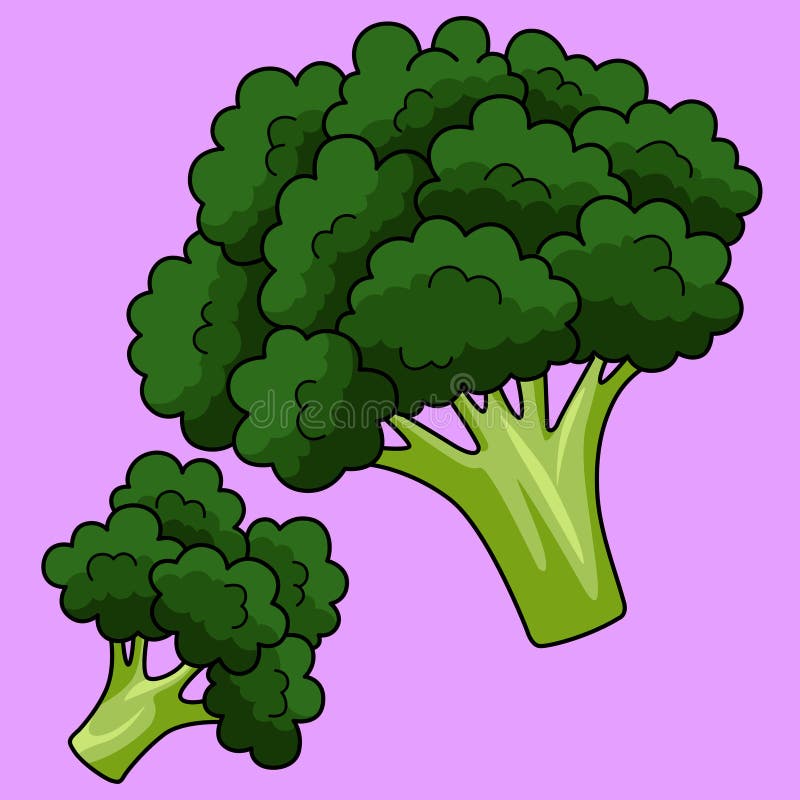 Broccoli Vegetable Colored Cartoon Illustration Stock Vector ...