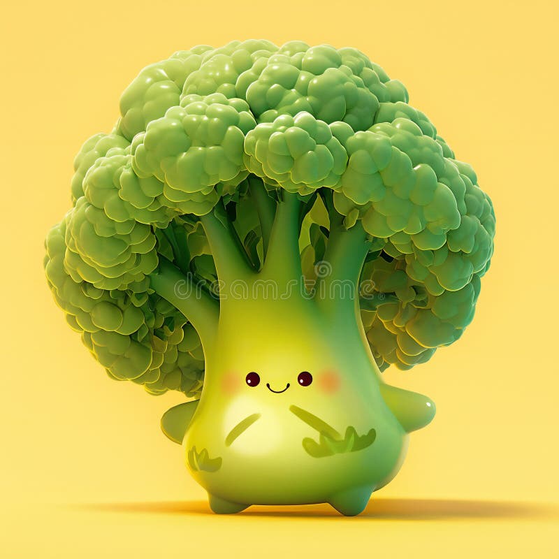 A Broccoli Vegetable 3d Realistic Character Stock Illustration ...