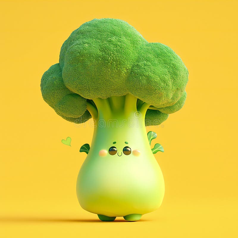 A Broccoli Vegetable 3d Realistic Character Stock Illustration ...