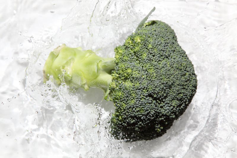 Broccoli into the water stock image. Image of healthy - 136120193