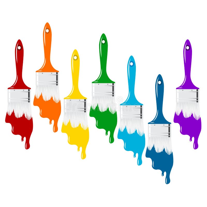 Brocha del color ilustración del vector. Ilustración de espectro - 45411263
