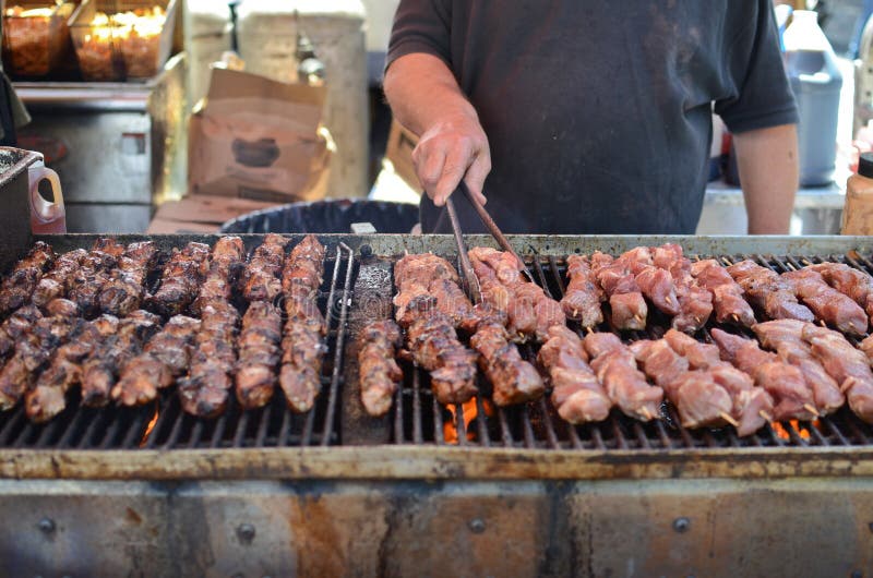 Brochettes stock image. Image of frying, meal, mixed - 40384303