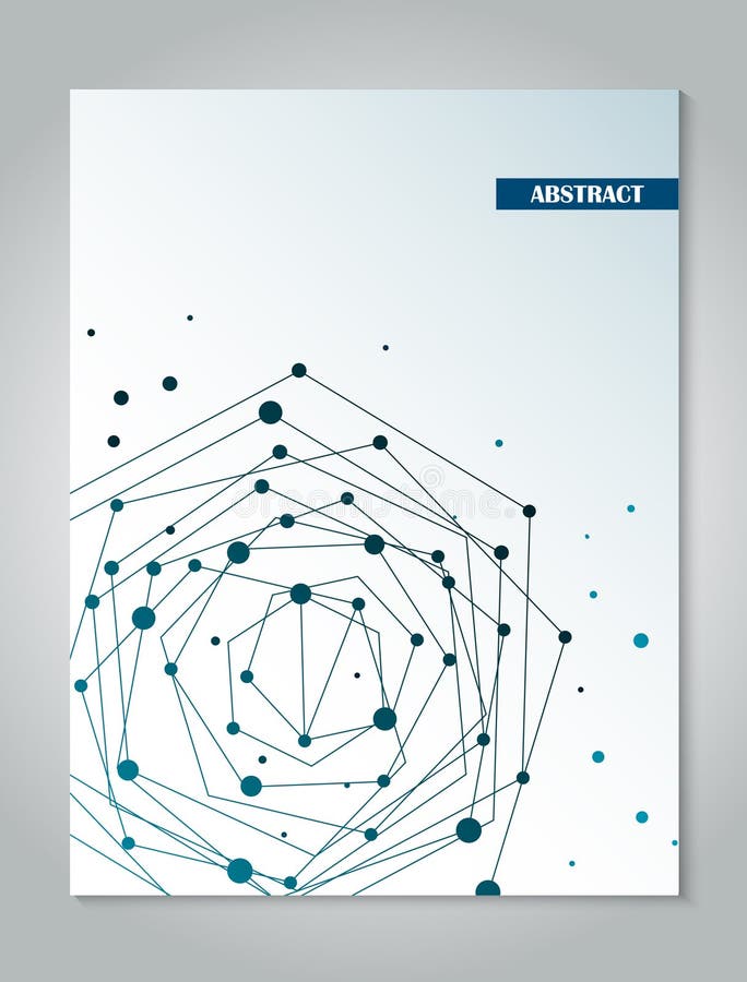 Brochure Blue Cover Design Template with Abstract Network Connection ... Brochure Blue Cover Design Template with Abstract Network Connection ...