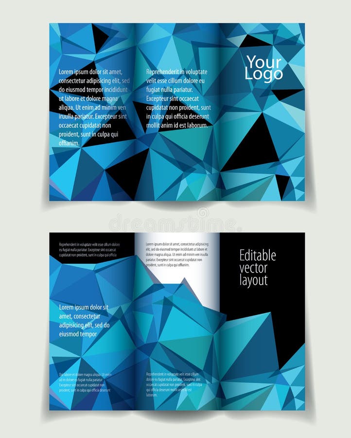 A4 brochure blue stock vector. Illustration of concept - 96671303