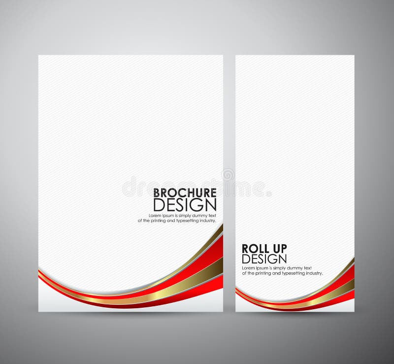 Brochure Business Design Abstract Red Line Background Template or Roll ...