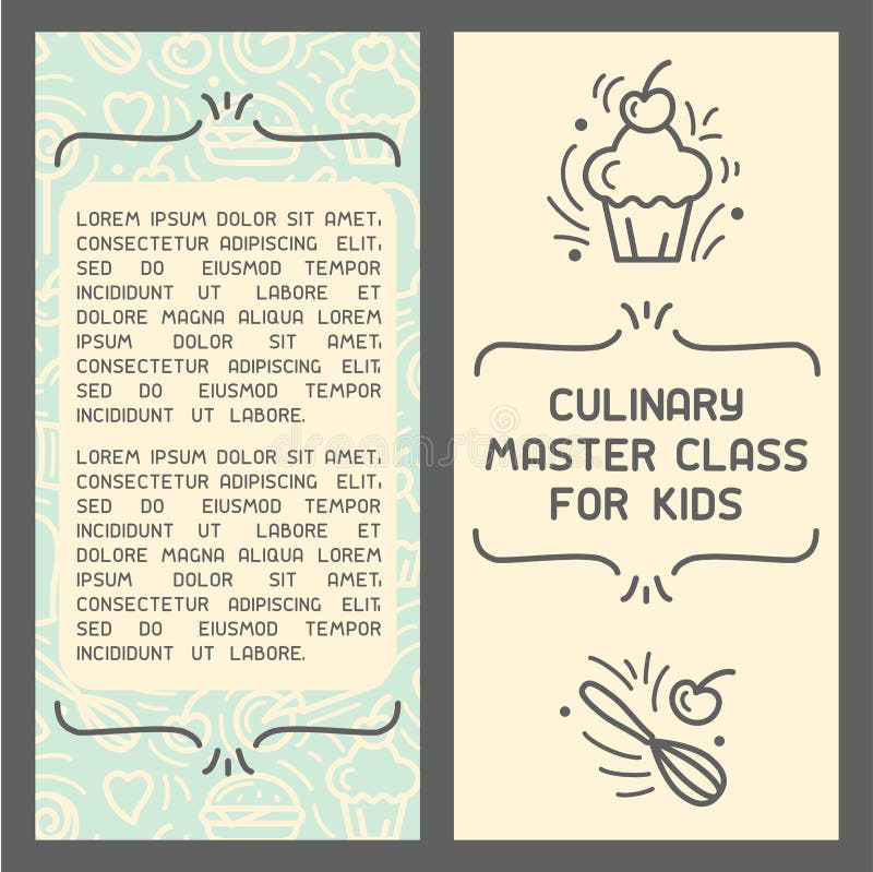 Brochure Concept of Culinary Master Class for Kids Stock Vector ...