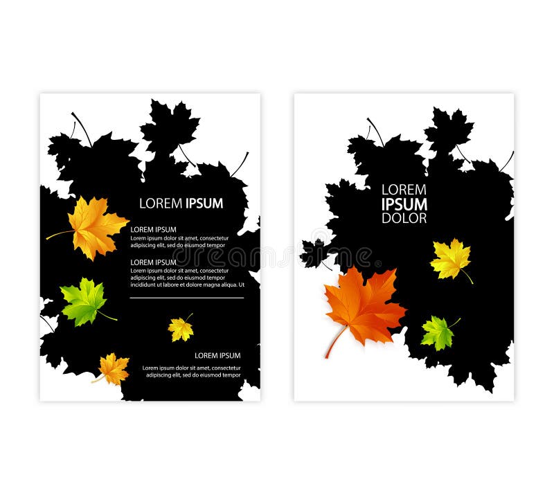 A4 Brochure Cover Design. Autumn Style, Stylized Maple Leaves Stock ...