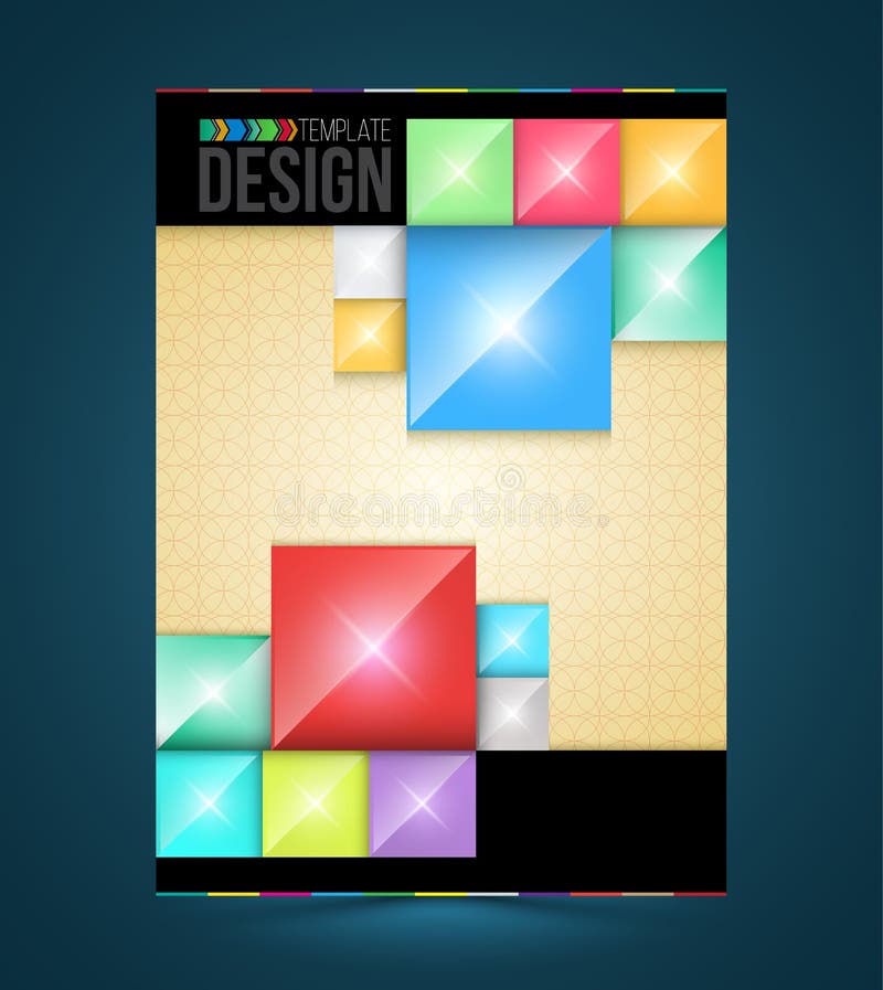 Cover Design Layout Template in A4 Size. Stock Vector - Illustration of ...