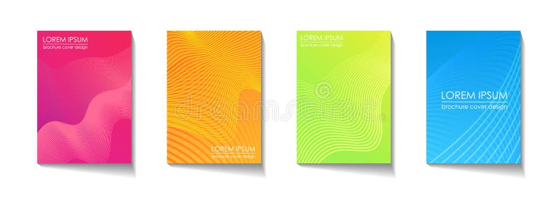 Cover Layout Design Template Set Wave Pattern Stock Vector ...