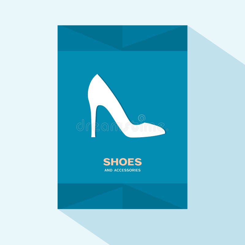 Brochure Cover Flat Design with Spike Heels Shoe Icon Stock Vector ...