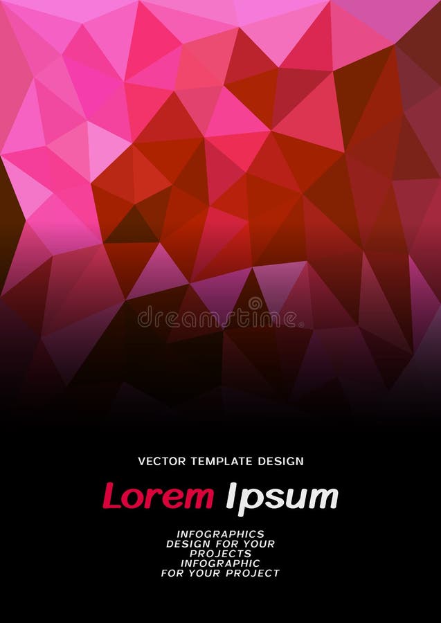 Brochure Cover with Low Poly Design Elements Stock Vector ...