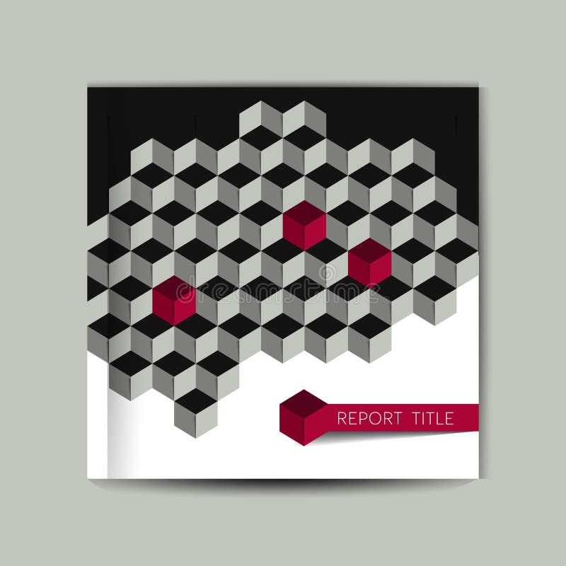 Brochure Cover Page. 3D Cube Grey Template Stock Vector - Illustration ...