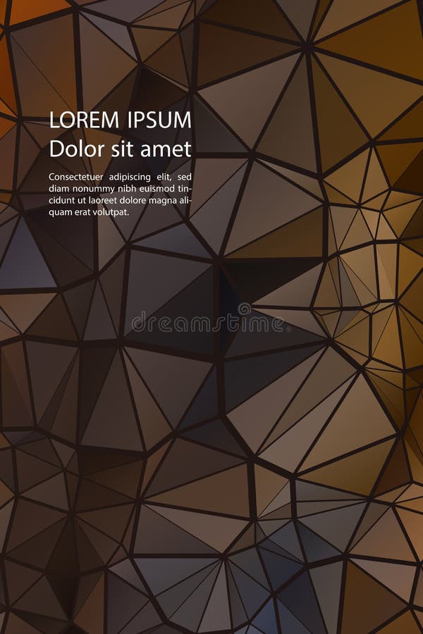 Brochure Cover Template Vector Design with Triangles. Stock Vector ...