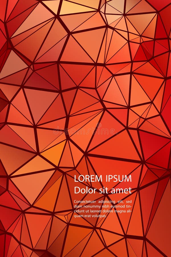 Brochure Cover Template Vector Design with Triangles. Stock Vector ...