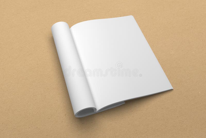 Brochure 3D Illustration Mockup on Recycled Paper Texture No. 2 Stock ...