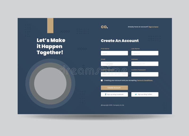 Website Signup Form or Web Registration Form Design or Site Overlay ...